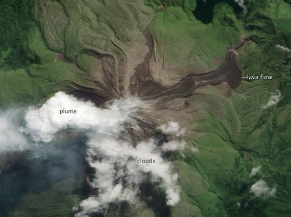 La costante attività del vulcano Bagana