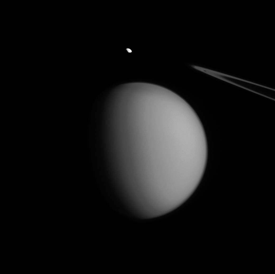 Astronomia: Cassini fotografa Pandora, un "accento" su Titano