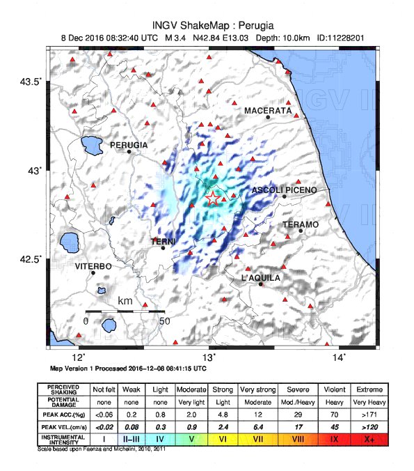 Terremoto in provincia di Perugia: epicentro a Preci [DATI e MAPPE INGV]