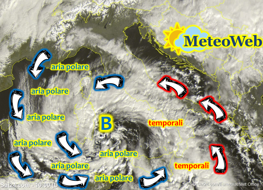 Allerta Meteo, il Ciclone Polare "Klaus" sempre più vicino al Sud ...