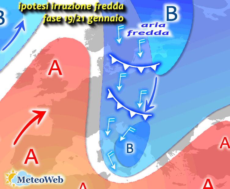 Previsioni Meteo, nuova irruzione fredda sull'Italia dal 19-20 Febbraio: neve a bassa quota ...