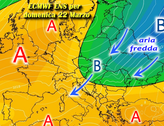 Previsioni Meteo, confermata un'ondata di freddo tipicamente invernale a cavallo dell'equinozio ...