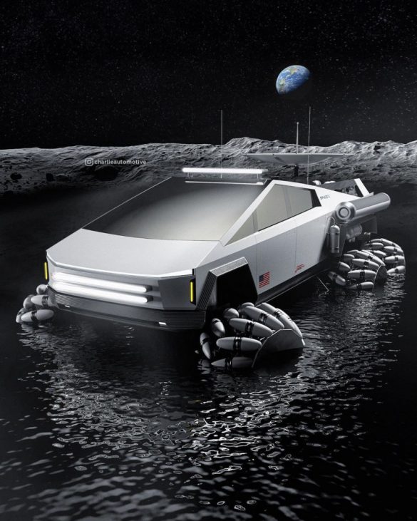 Tesla Cybertruck trasformato in un rover lunare: un incredibile veicolo ...