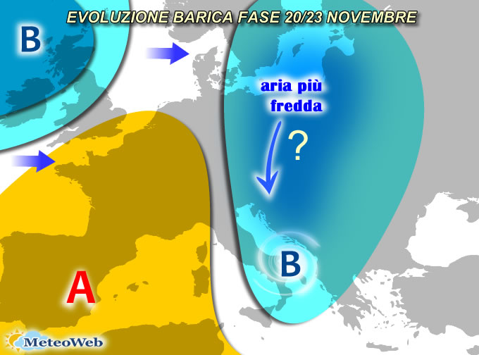 Previsioni meteo: tentativo di irruzione fredda tra 20 e 23 Novembre, ma ci sono ancora molte ...