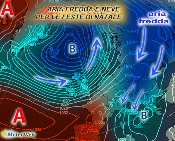 Previsioni Meteo, forte ondata di freddo e neve sull'Italia tra Natale e Santo Stefano: MAPPE e ...