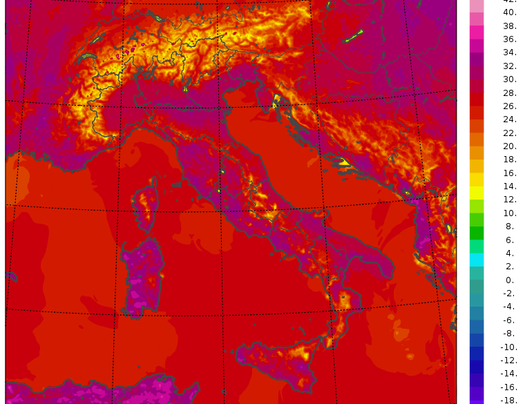 Meteo, le temperature massime di oggi: +35°C a Sondrio, +25°C a Vibo Valentia