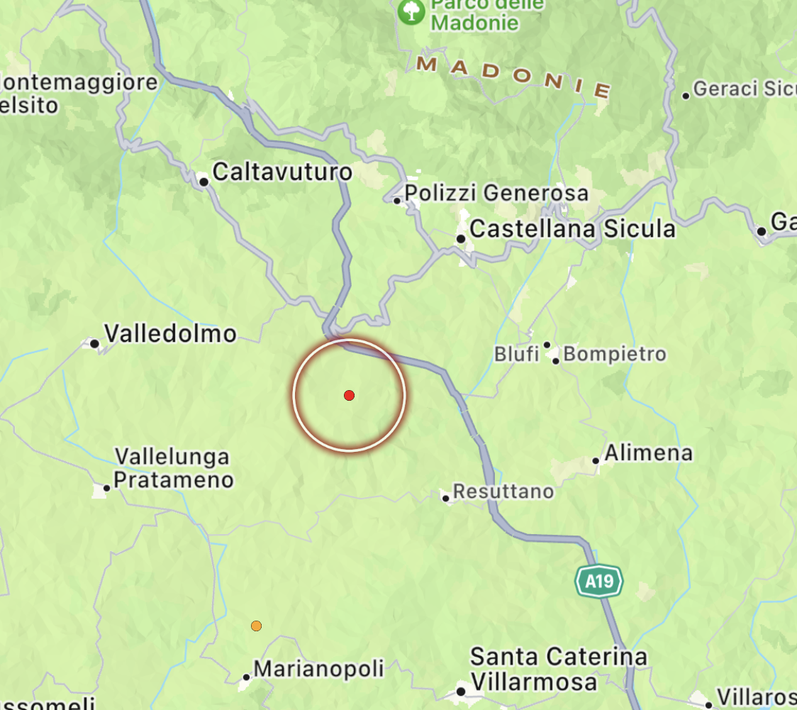 Scossa di terremoto in Sicilia: epicentro a Resuttano | DATI e MAPPE