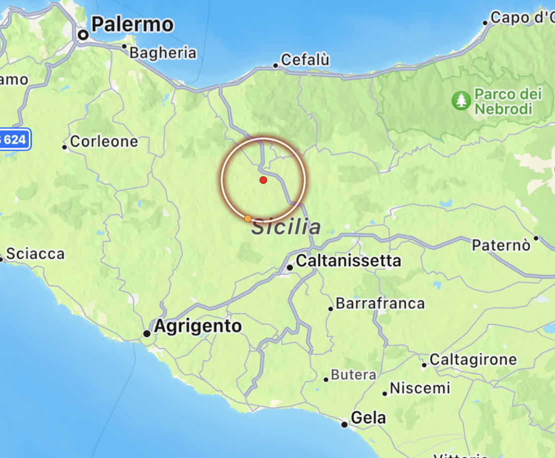 Scossa di terremoto in Sicilia: epicentro a Resuttano | DATI e MAPPE