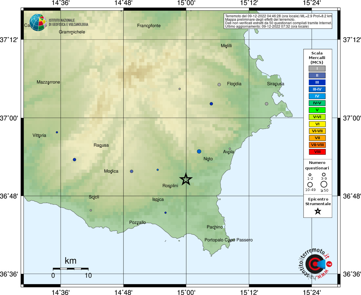 Terremoto avvertito a Siracusa, epicentro a Rosolini | DATI e MAPPE