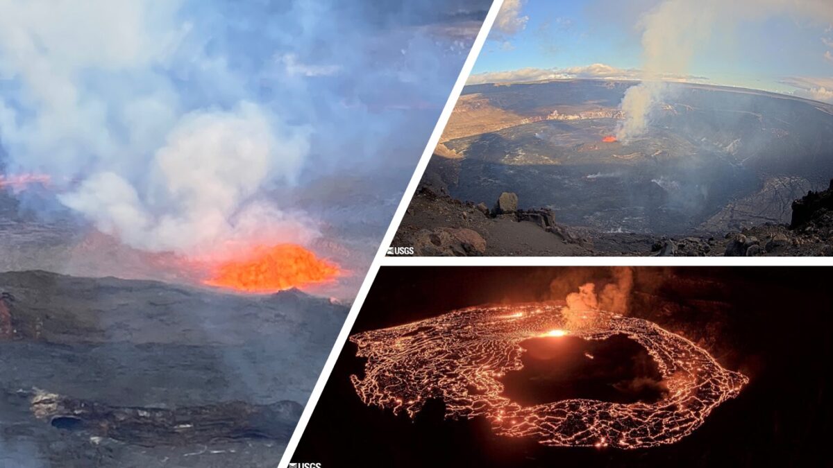 Hawaii, il vulcano Kilauea in eruzione: il cratere sommitale si ...