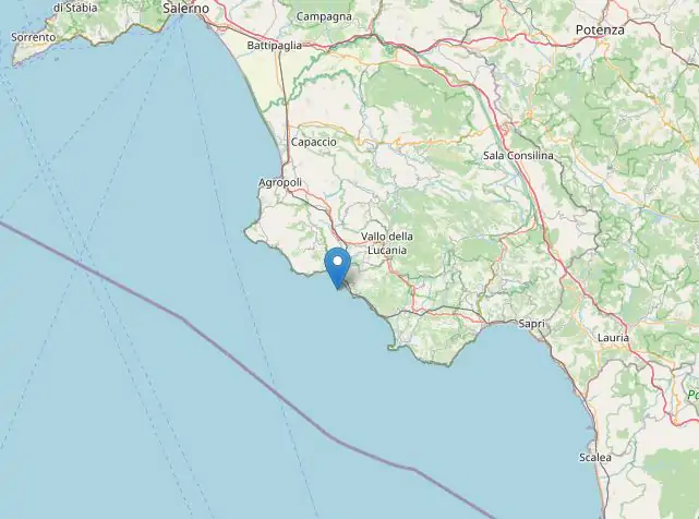 Terremoto sulla costa cilentana, al largo di Ascea | DATI e MAPPE