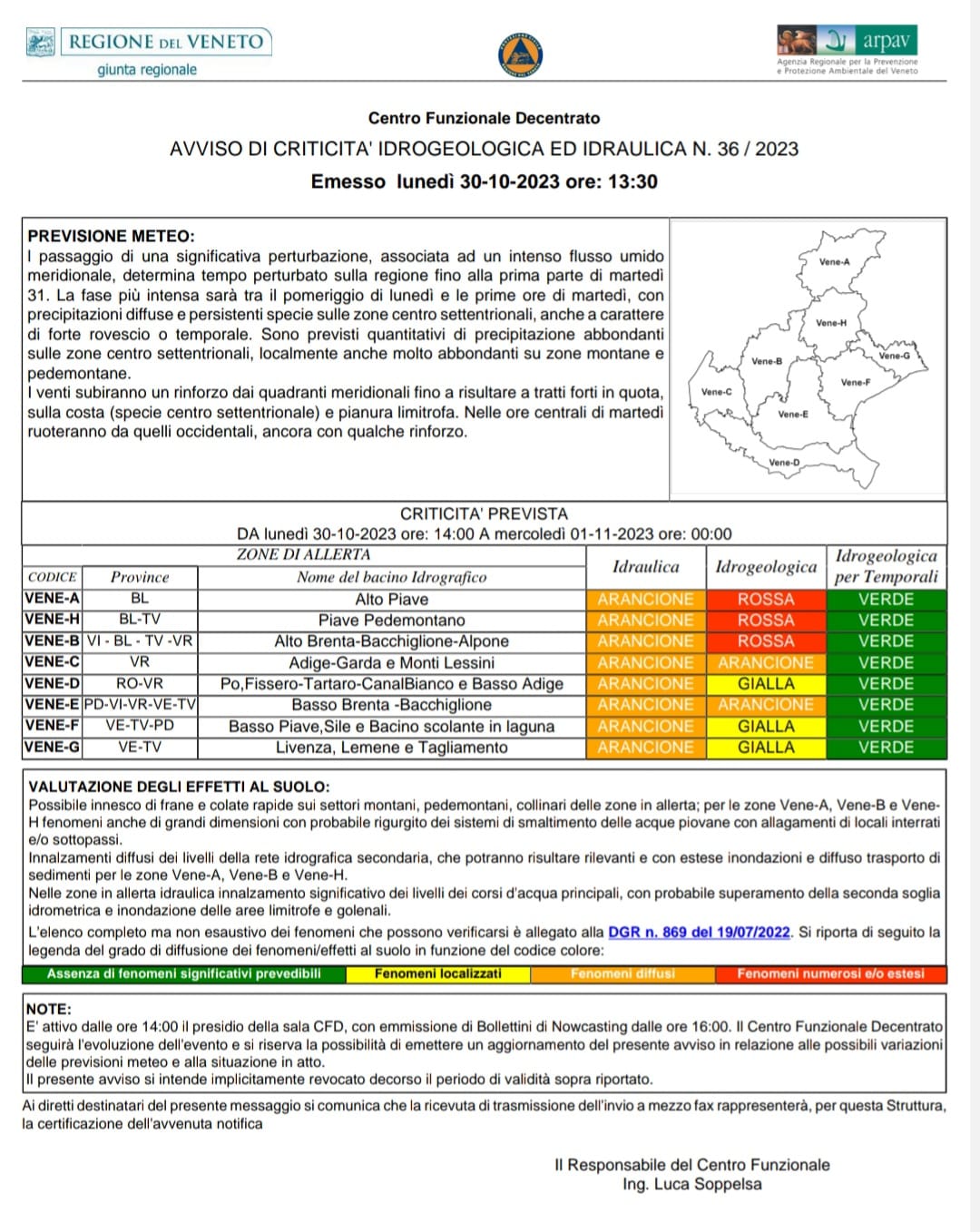 Allerta Meteo Veneto: criticità rossa per rischio idrogeologico