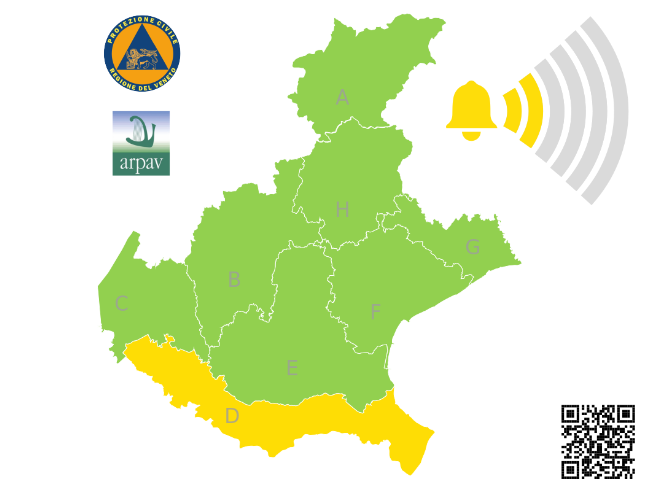 Allerta Meteo Veneto: stato attenzione in un solo bacino