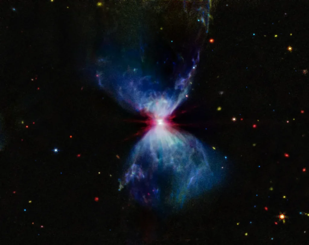 Il telescopio Webb cattura fuochi d'artificio celesti attorno ad una ...