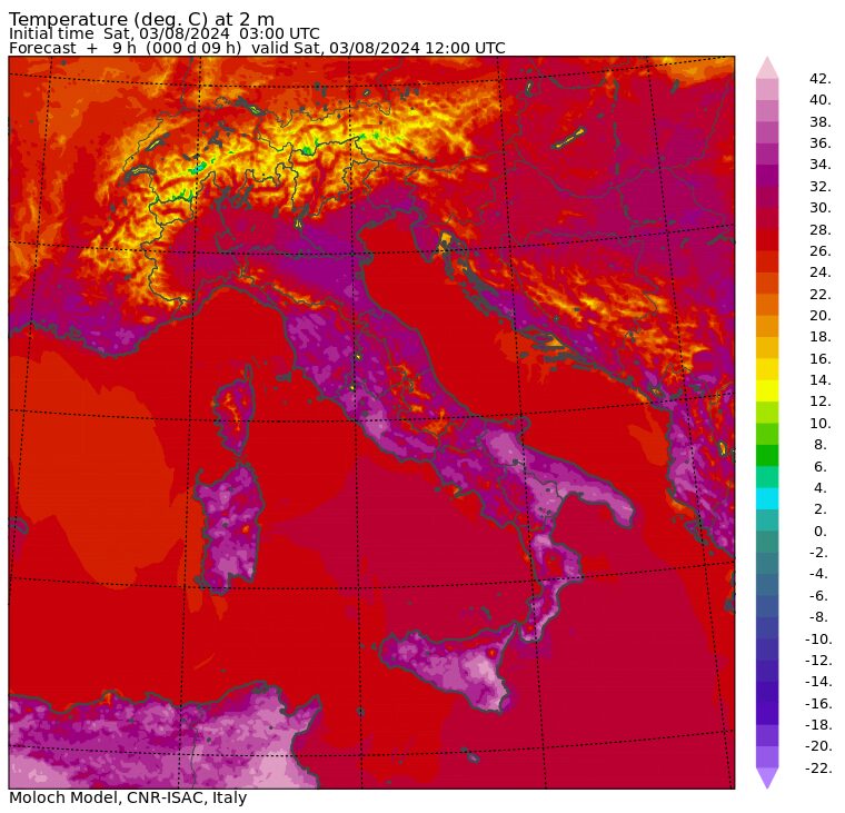 Meteo, le temperature massime di oggi: +40° a Luzzi