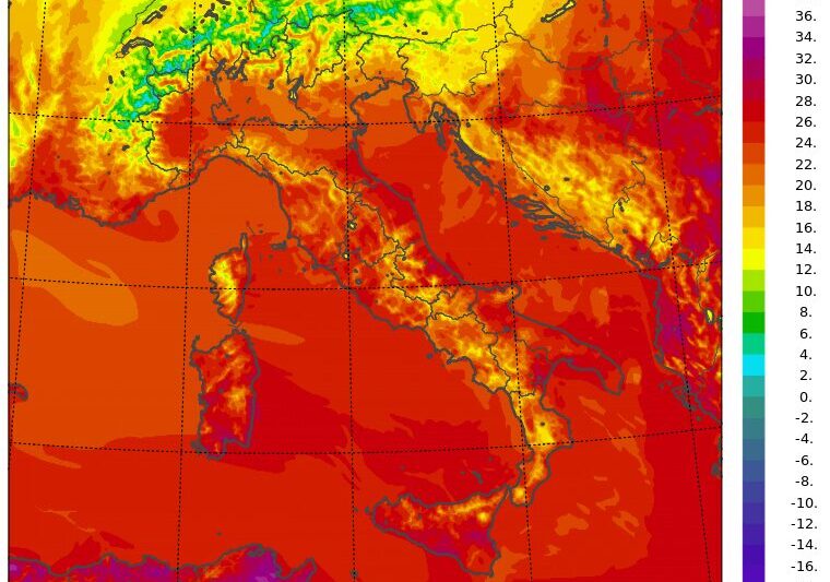 Meteo, le temperature massime di oggi: +25°C ad Altilia