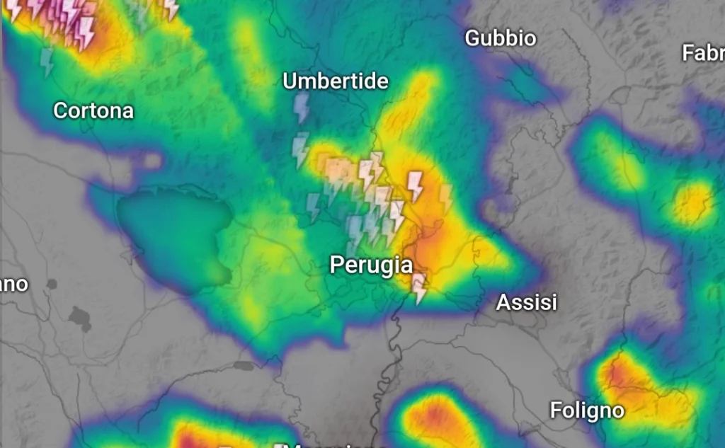 Meteo Umbria: Perugia colpita da un forte temporale