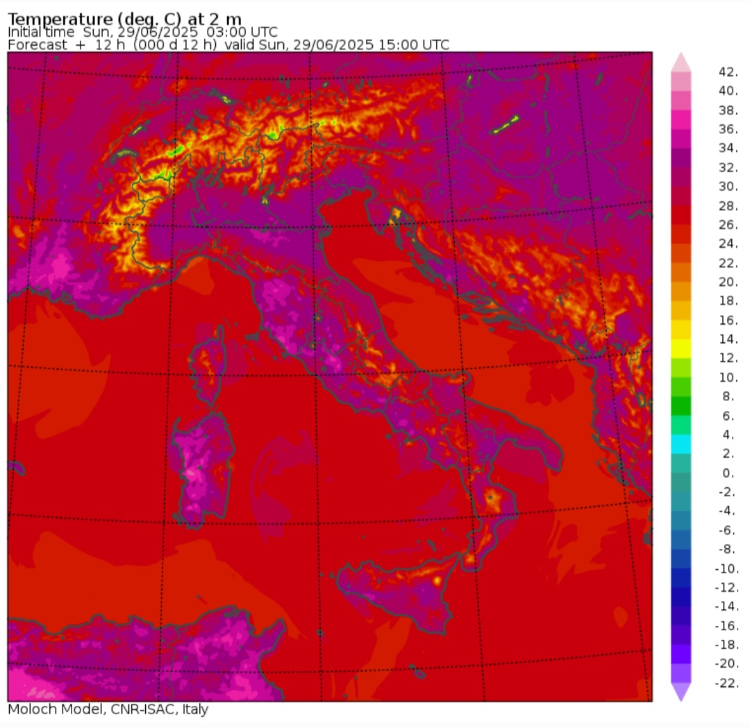 Meteo, le temperature massime di oggi: +41°C a Ozieri (SS)