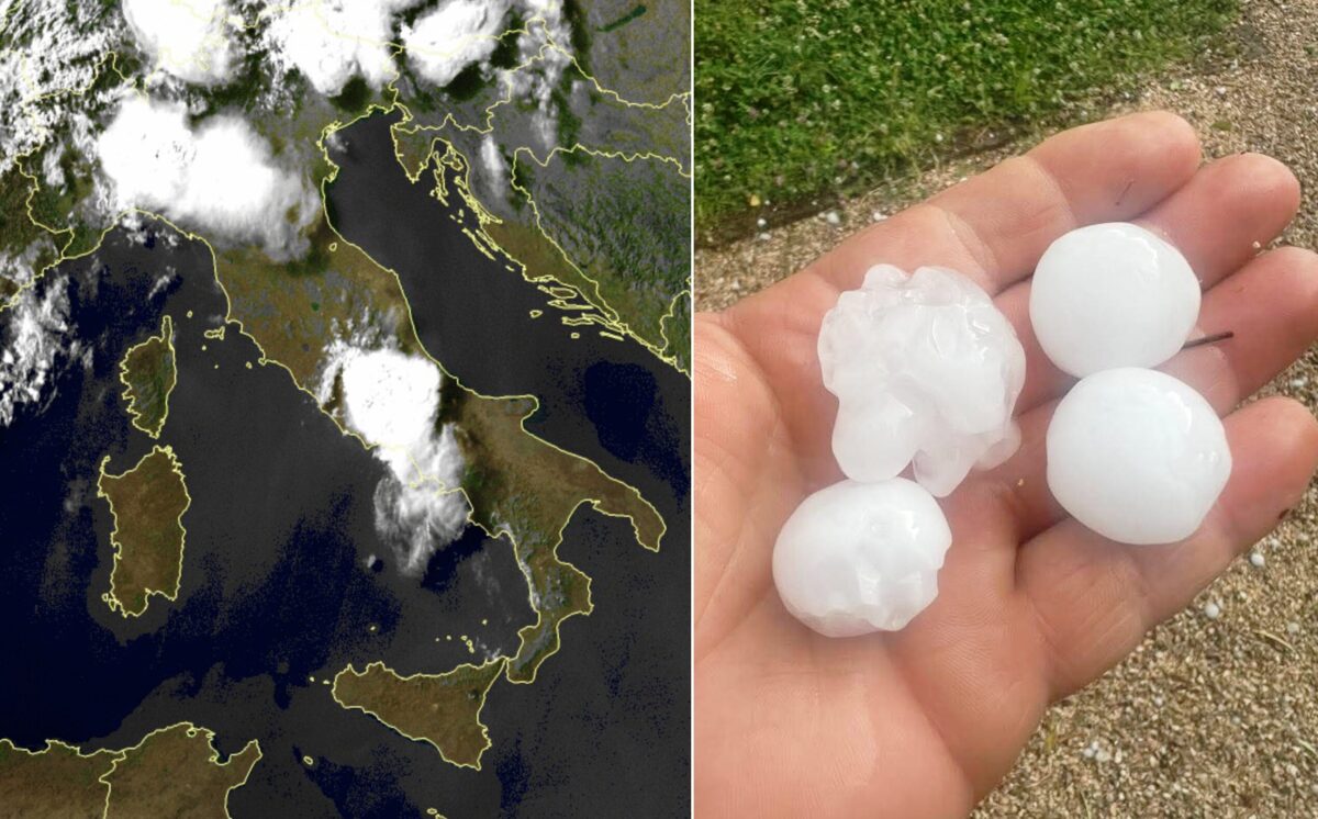 Maltempo, Supercelle al Nord e al Centro Italia: grandine enorme