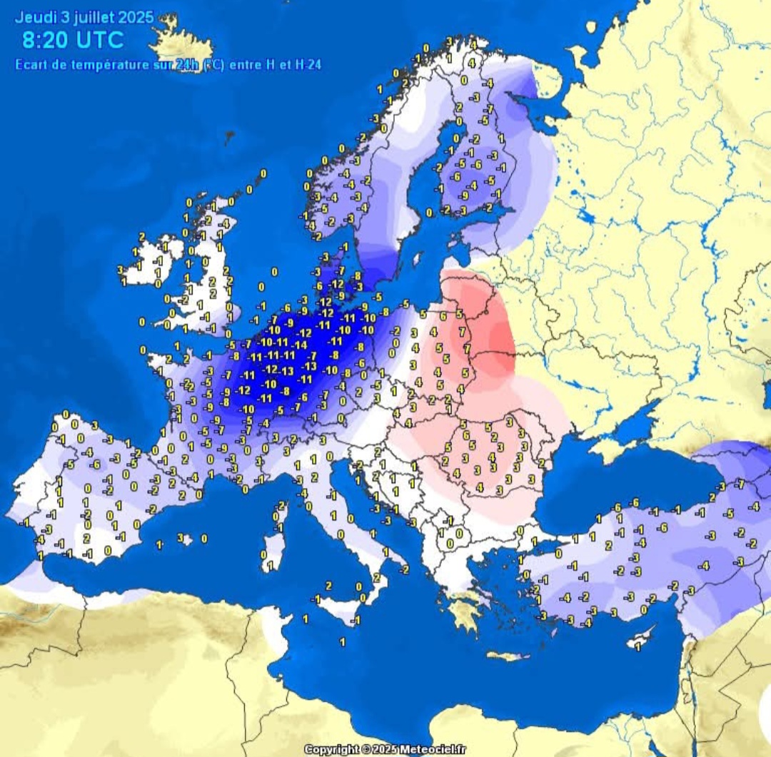 Meteo, crolla l'anticiclone e crollano le temperature in Europa