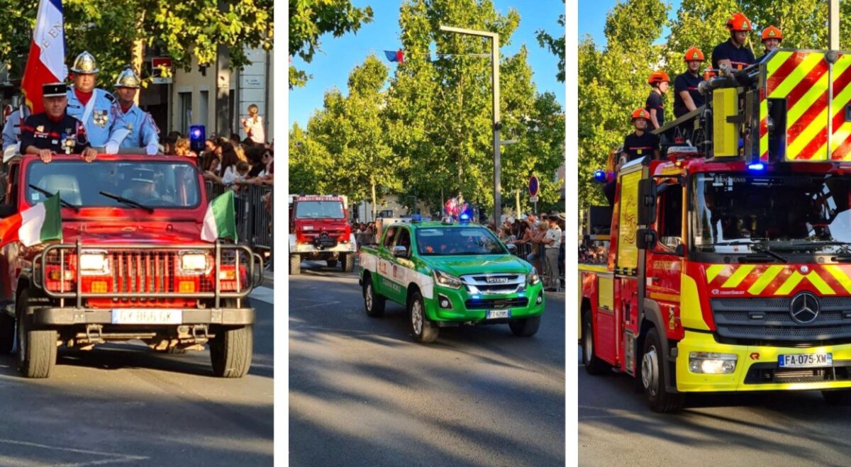 Francia, Vigili Fuoco italiani sfilano nella parata per la festa nazionale