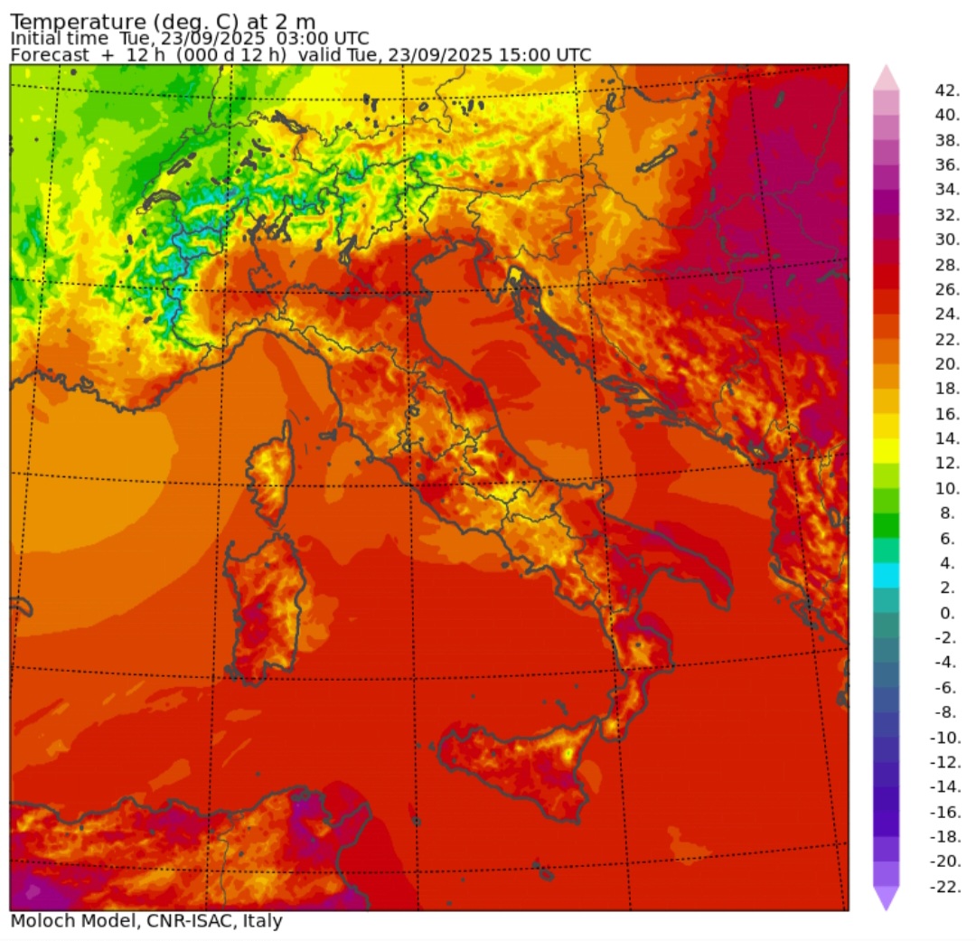 Meteo, le temperature massime di oggi: +32°C a Bari