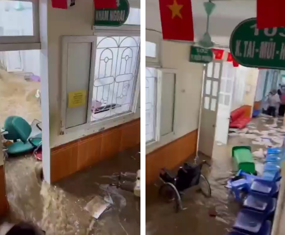 Alluvioni in Vietnam, allagato l’ospedale Thảo Nguyên | VIDEO