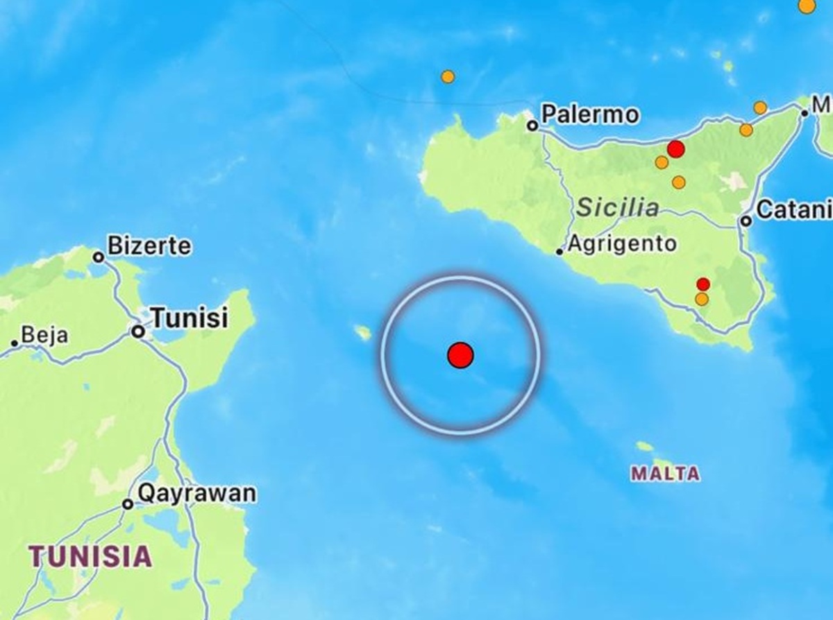 Terremoto Nel Canale Di Sicilia Epicentro Ad Est Di Pantelleria Dati E Mappe