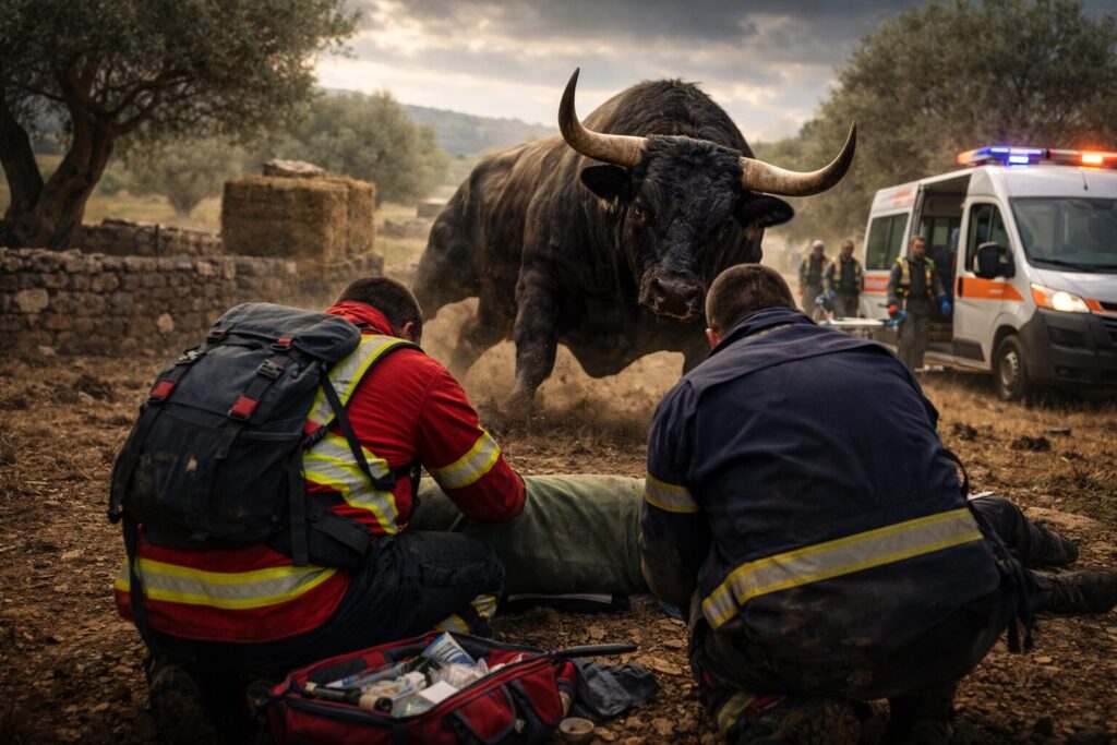 Toro travolge un 39enne nelle campagne del Barese: è grave in rianimazione