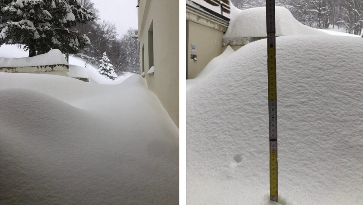 Neve eccezionale ai Prati di Tivo: scatta l'allerta valanghe sul Gran ...