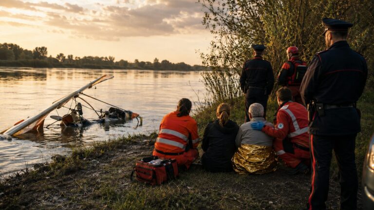 Ultraleggero precipita nel fiume a Spessa Po: due persone recuperate