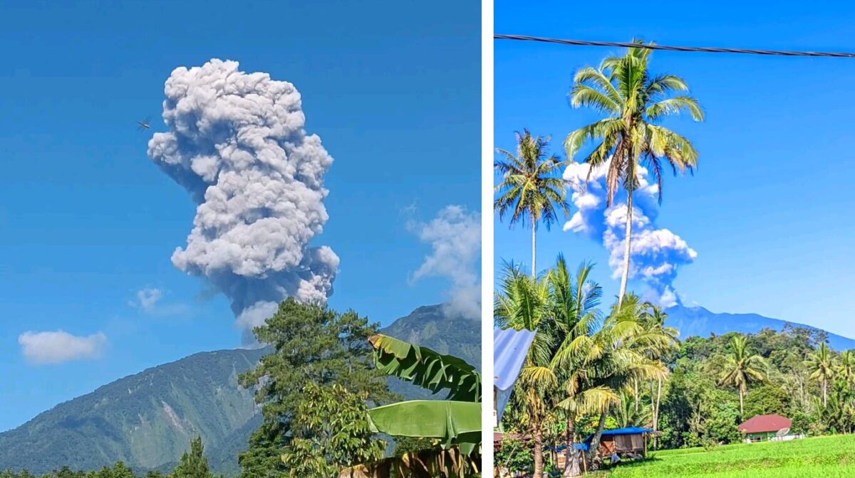 Indonesia, nuova eruzione del Monte Marapi: colonna di cenere alta 2 km ...
