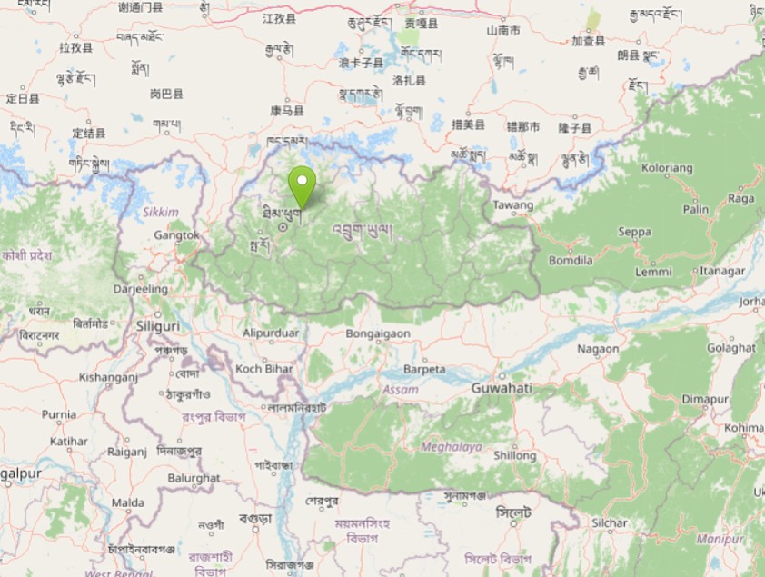 Forte scossa di terremoto colpisce il Bhutan | DATI e MAPPE